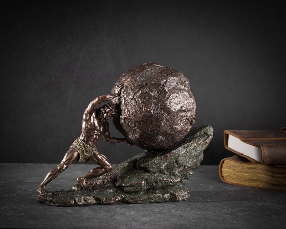 Sisyphus Figurine, Sisyphus who Pushes the Eternal Boulder Statue | eBay