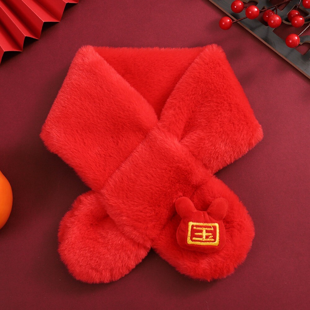 Windproof Kids Winter Faux Fur Neckerchief Children´s Chinese Red ...
