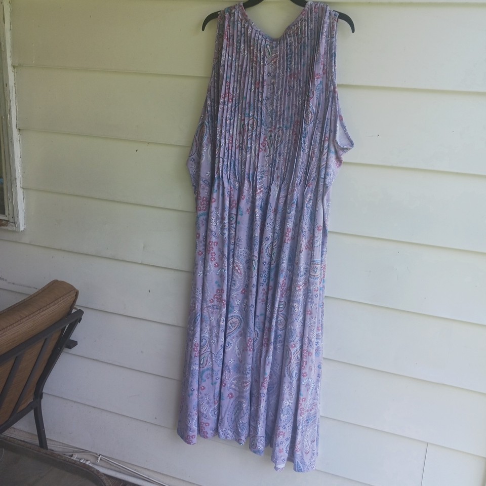 Woman Within Dress 4X Sleeveless Maxi Paisley Festival Cottagecore Boho ...