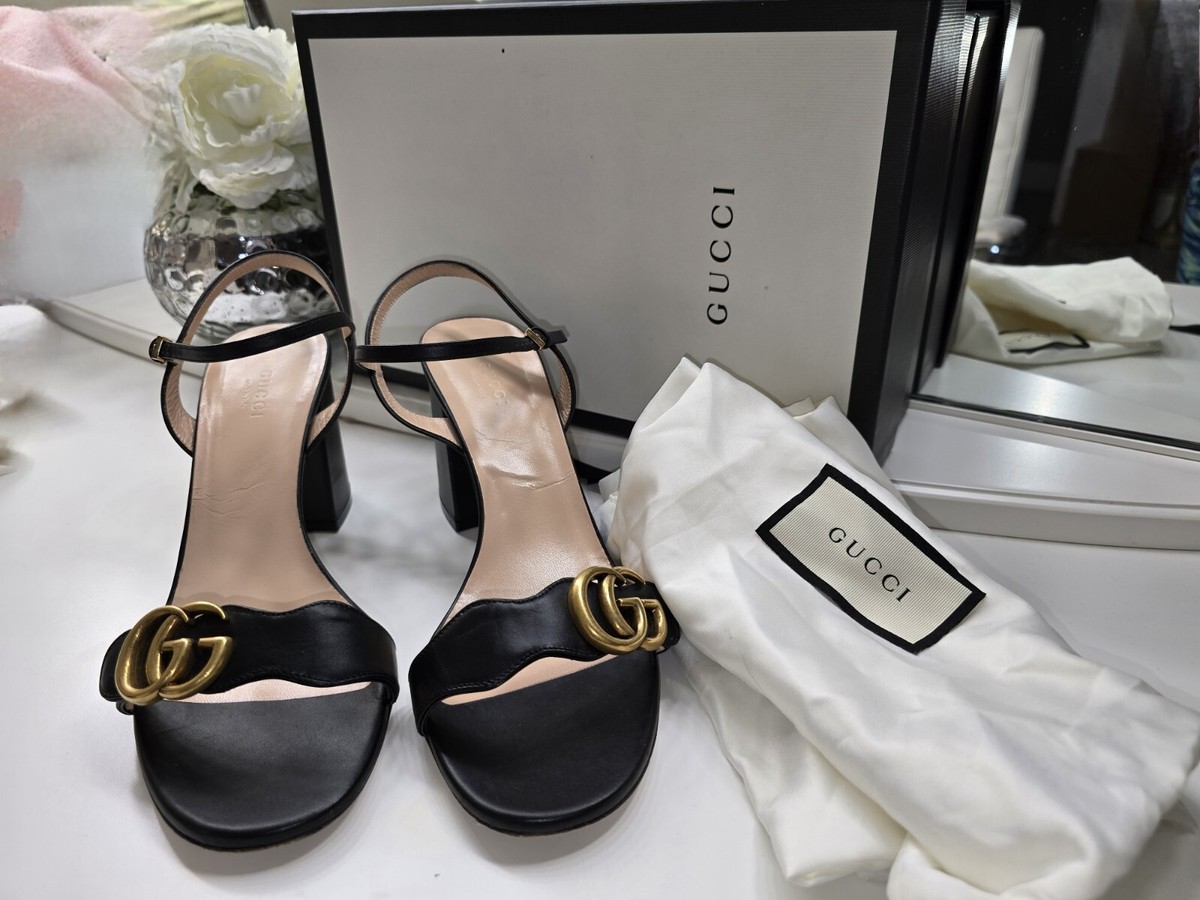Gucci Women Marmont GG Ankle-Strap Sandals heels shoes 39.5 Gucci Women Marmont GG Ankle-Strap Sandals heels shoes 39.5