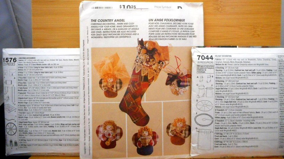 3 Christmas Patterns Simplicity 1576-7044 McCalls 8892 Tablecloth+ ...