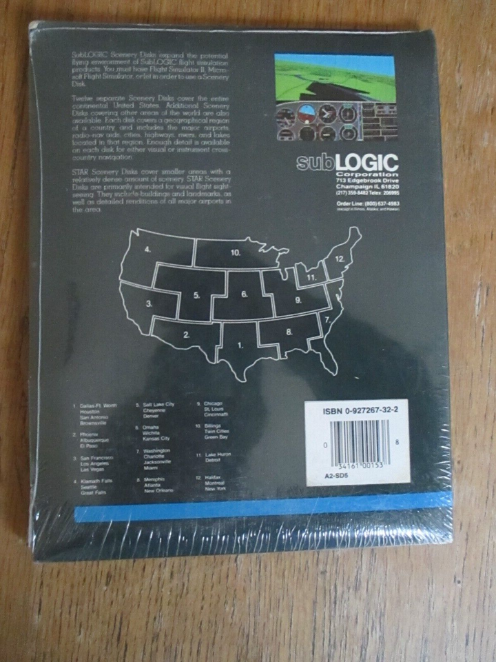 SubLogic Scenery Disk 5 Denver Apple II+ IIe IIc II Flight Simulator ...