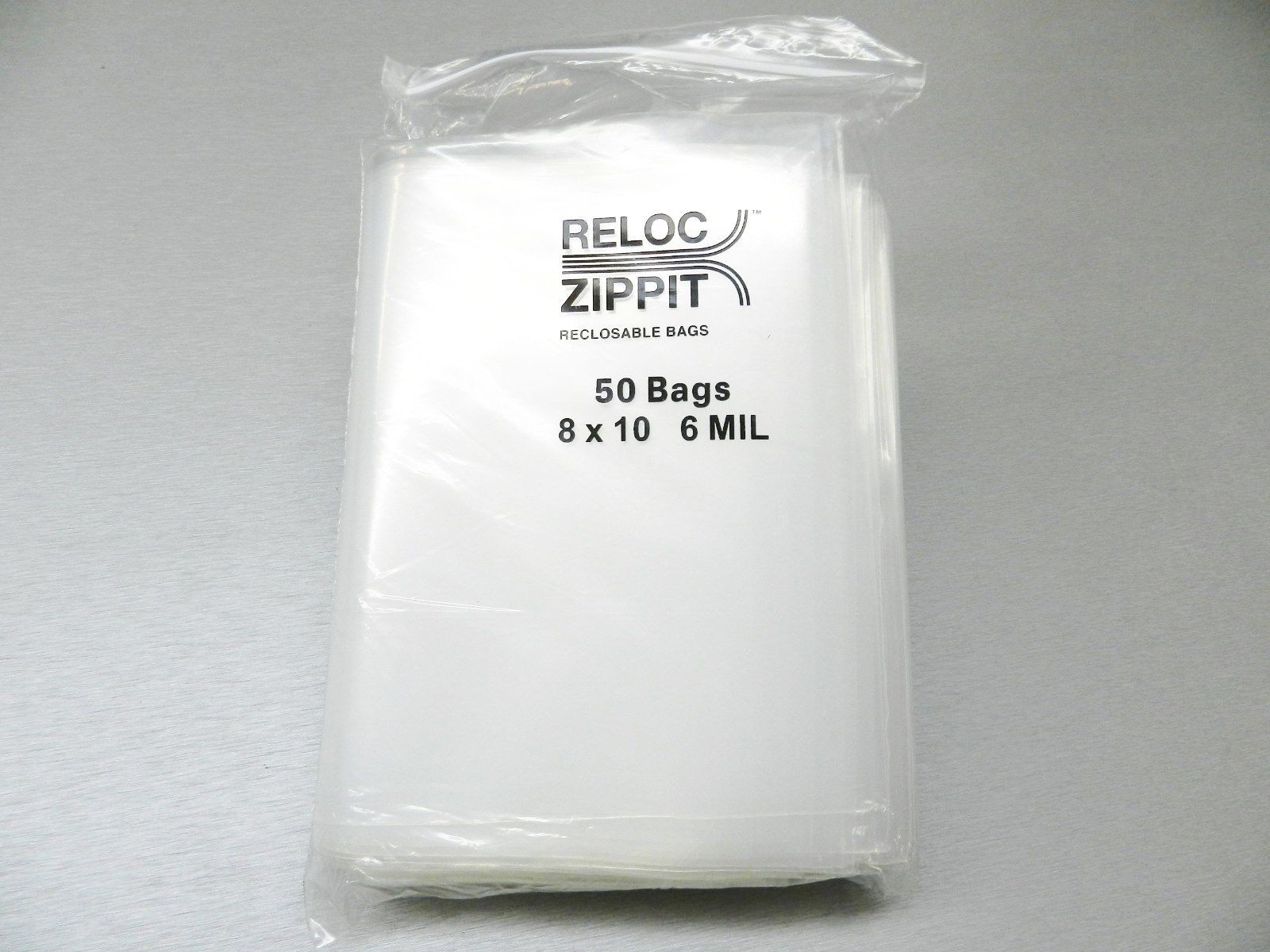 50 Reloc Zippit Bags 8"x10" Heavy Duty 6 Mil Thick Reclosable Clear 8 x ...