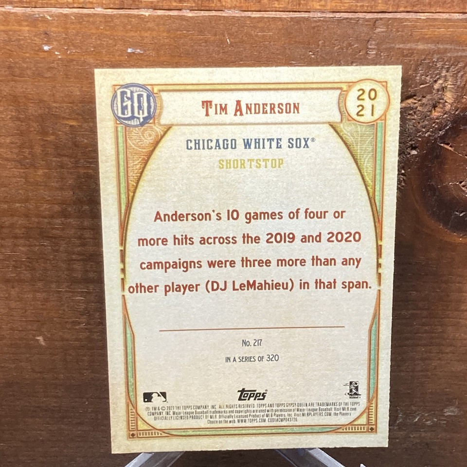 2021 Topps Gypsy Queen Missing Nameplate #217 Tim Anderson | eBay