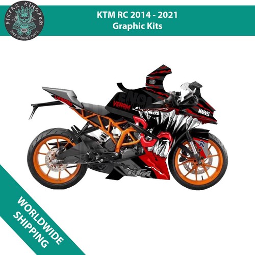 Graphic Kit Decal Wrap fits KTM RC 125 to 390 2014 to 2021 Red Venom ...