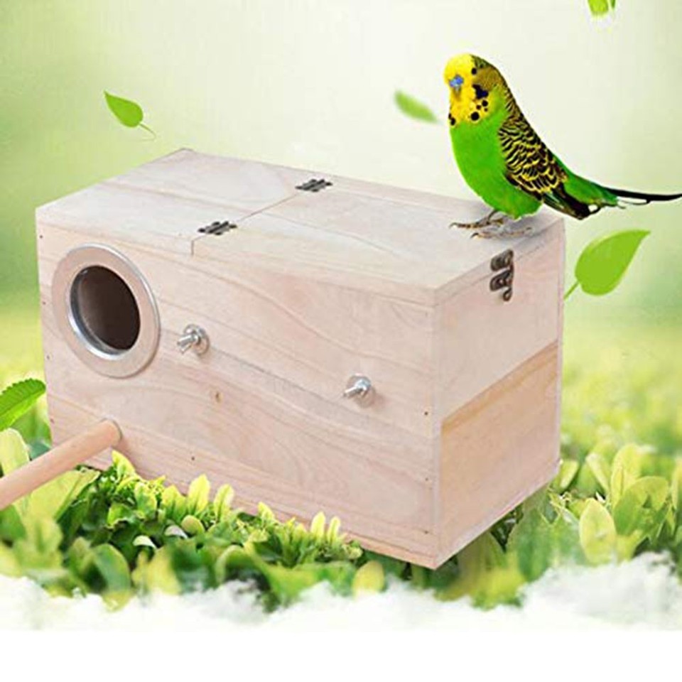 Wooden Parrot Breeding Box for Small Birds Outdoor Garden For Nesting ...