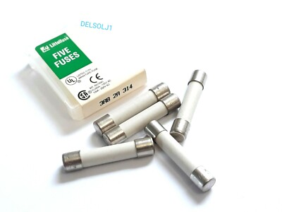 LOT OF 5 NEW LITTELFUSE LF 2A 250V 314 3AB CERAMIC FAST BLOW FUSES | eBay