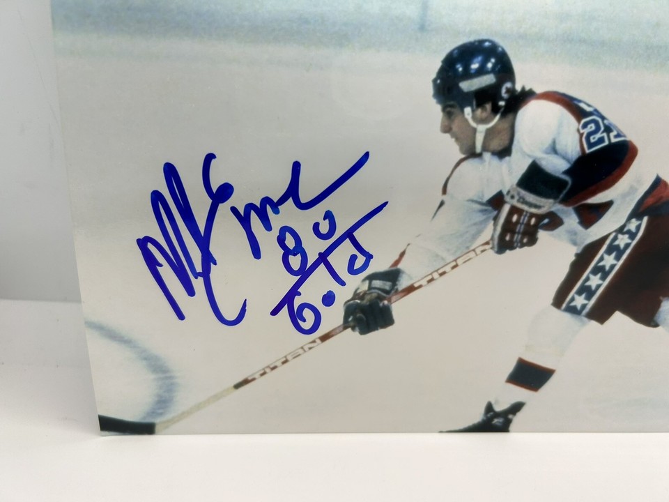 MIKE ERUZIONE SIGNED AUTOGRAPH TEAM USA HOCKEY 1980 OLYMPICS 8X10 PHOTO ...