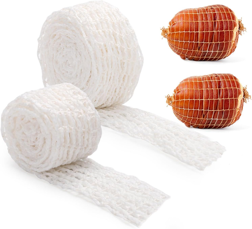 2Pcs Meat Netting Rolls 1M & 3M, 18-Hole Elastic Netting for Ham ...