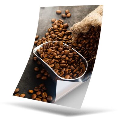 1 x Vinyl Sticker A4 - Bag of Coffee Beans and Scoop #21406 | eBay UK