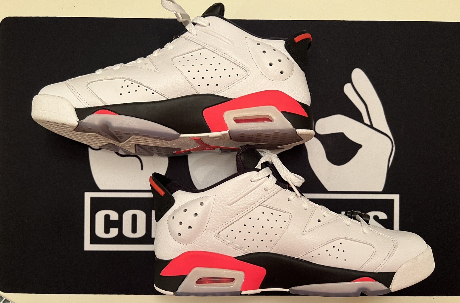 Nike Air Jordan Retro 6 Low White Infrared - Size Men… - Gem