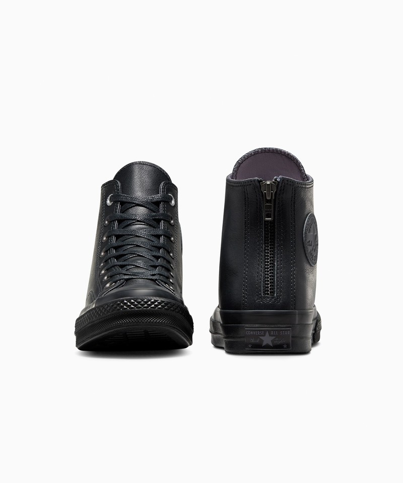 Converse Chuck 70 Leather Zipper Heel Sneakers High Shoes Black A08159C ...