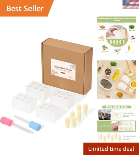 Reusable Suppository Molds Kit, 2ML | 4 Suppository Mold Trays + 10 ...