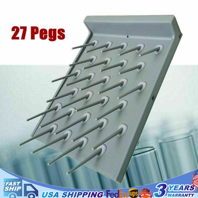 27 Pegs Laboratory Drying Rack Lab Draining Peg Board Rack Wall Mount ...