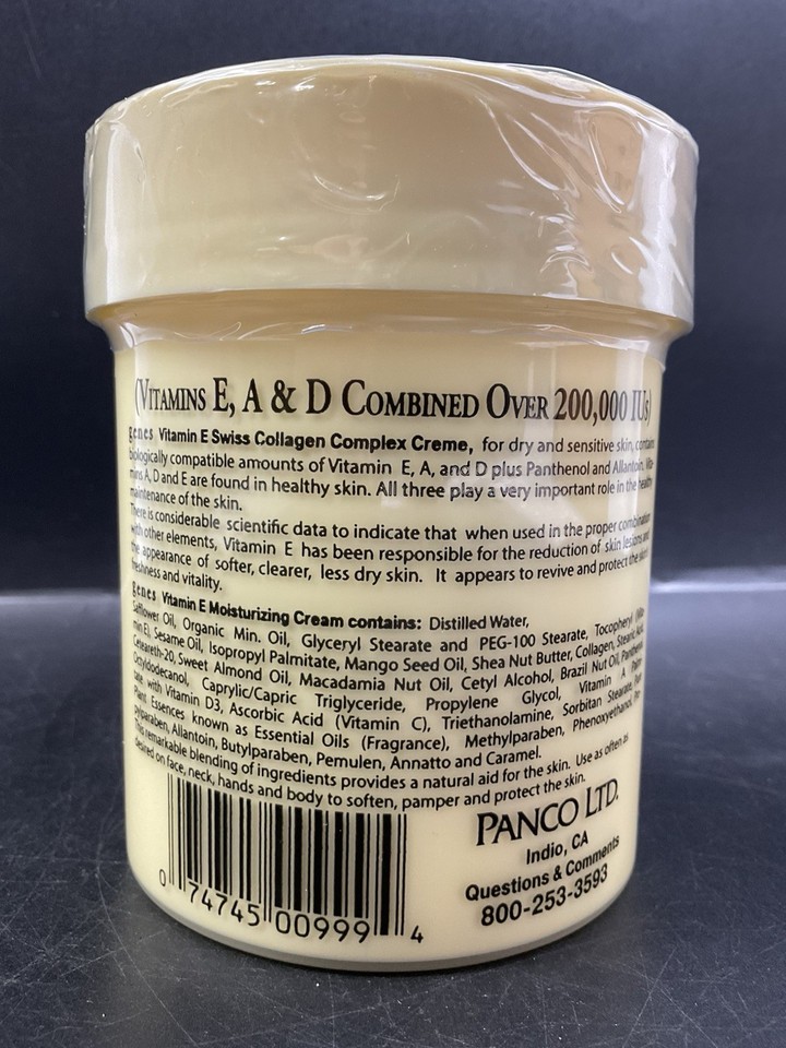 GENES Vitamin E Creme Swiss Collagen Complex Moisturizing Creme 16 oz ...