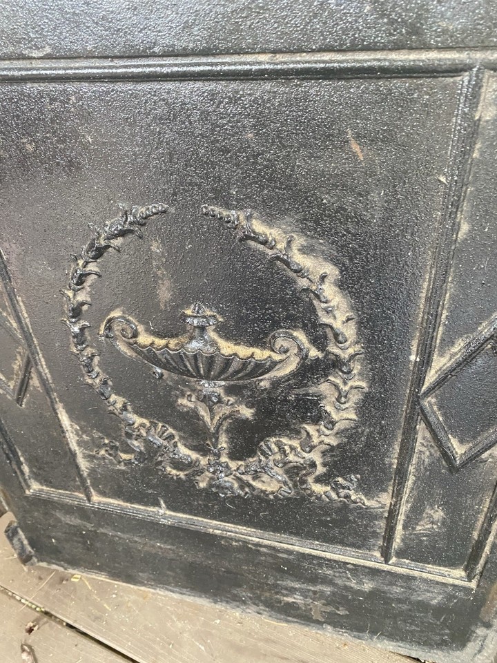 Antique Architectural Salvage Cast Iron Fire Back Plate Architectural ...