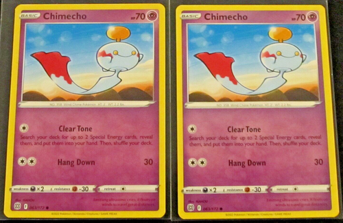 2 POKEMON CARD TCG/CHIMECHO/063/172/COMMON/2022/COLLECTIBLE | eBay