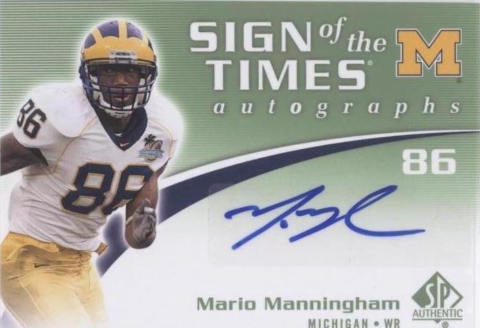 2010 SP Authentic - Sign of the Times Autographs Mario Manningham #ST ...