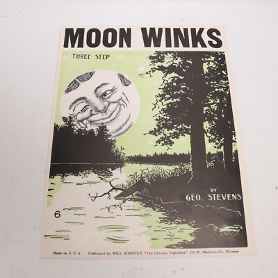 George Stevens Moon Winks Three Step 4 Hands Piano Sheet Music 1982 ...