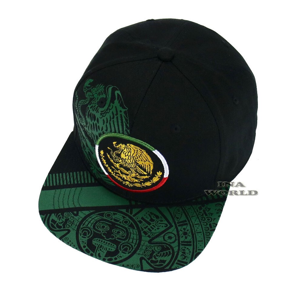 MEXICAN Hat Cap MEXICO Federal Eagle Aguila Logo Flat Bill Snapback ...