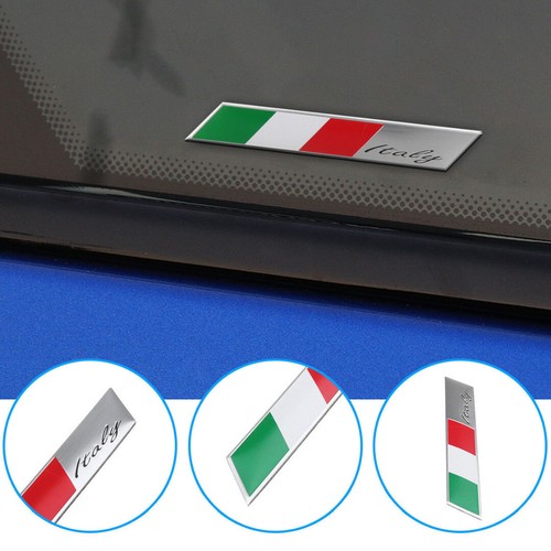 2Pcs Aluminum Italy Italian Flag Car Emblem Badge Sticker Decal B | eBay