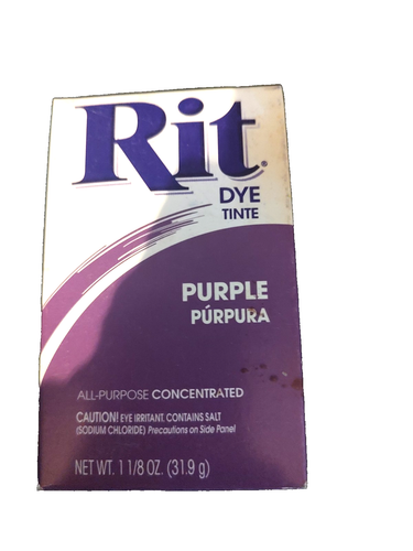 RIT Powder Dye, All Purpose Concentrated Fabric Dye - Purple New 1.8 oz ...