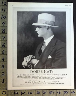 1929 MEN FASHION DOBBS HAT HOLTBY ALFRED CHENEY JOHNSTON PHOTOGRAPHER ...
