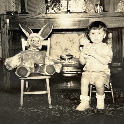 Vintage B&W Snapshot Photograph Adorable Little Girl Doll Creepy Odd ...