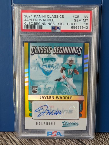 Jaylen Waddle Classic Beginnings Gold Rookie Card Auto #/15 PSA 10🔥! | eBay