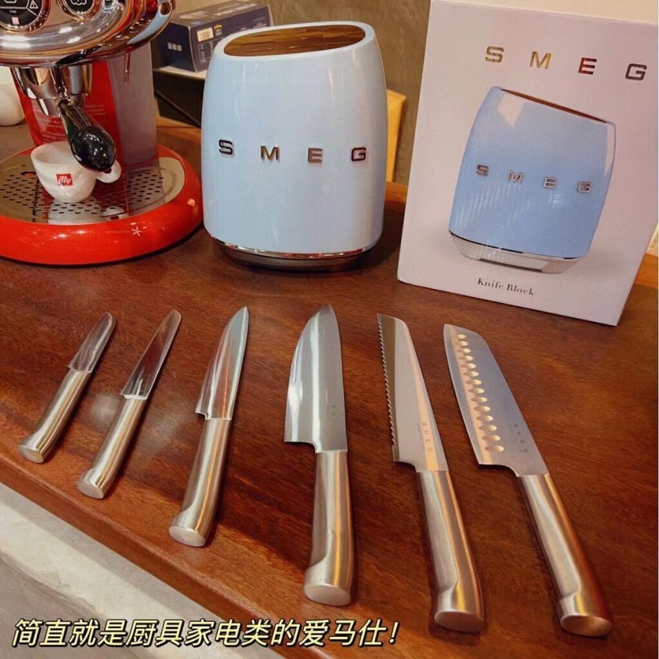 Smeg 7-Piece knife Block set stainless steel Multicolor | eBay