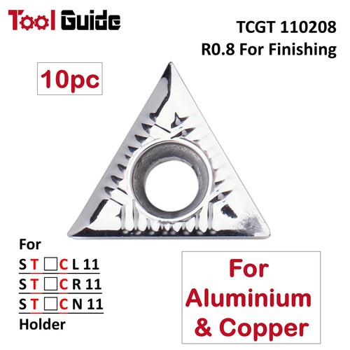 10pc TCMT 110202 110204 110208 Turning Boring Indexable Lathe Carbide ...