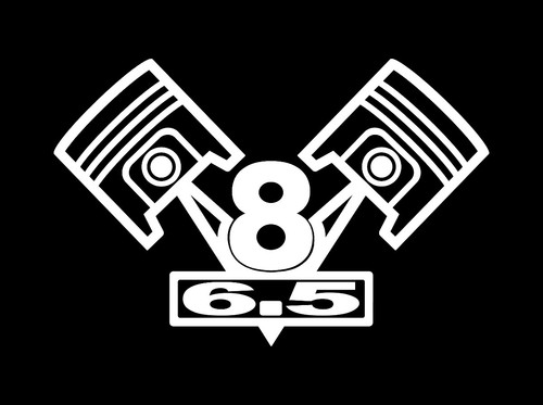 2 V8 6.5 LITER ENGINE PISTON DECALS GAS 389-395 CID TURBO DIESEL ...