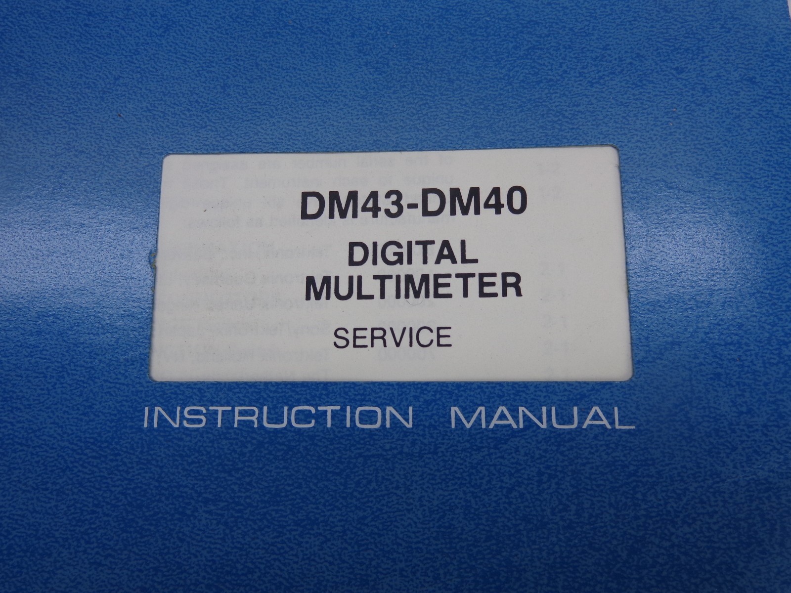 Tektronix DM43-DM40 Digital multimeter manual | eBay