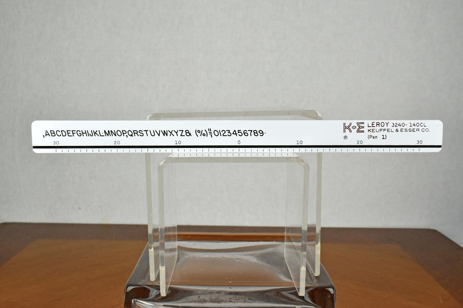 K&E Leroy Keuffel Esser Co Lettering Template Guide Ruler 3240-140CL ...