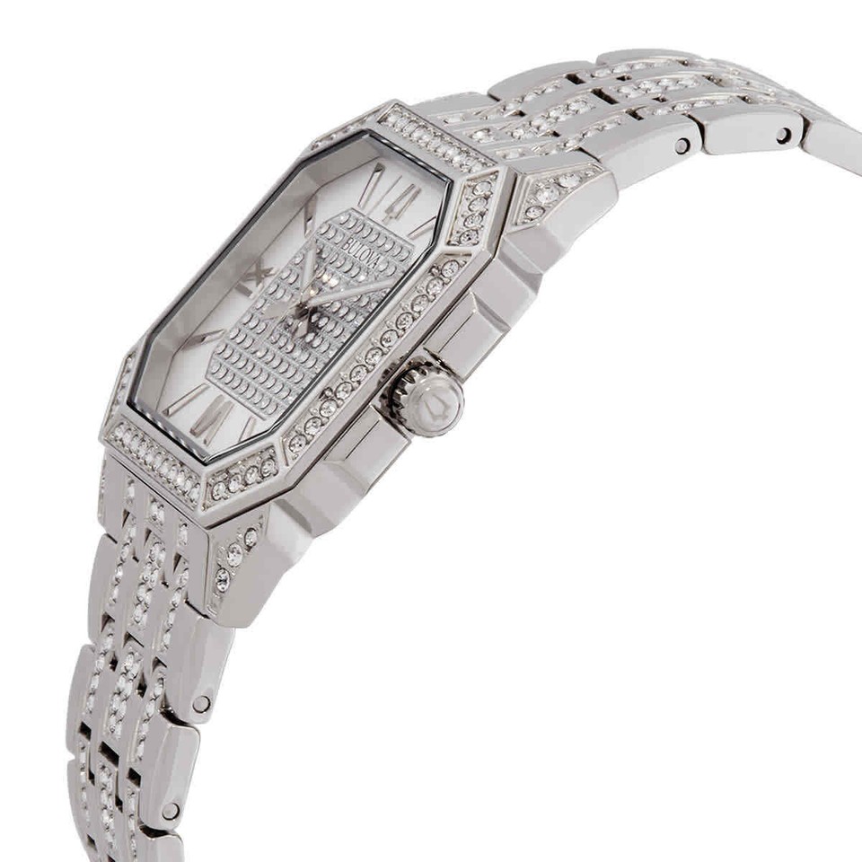Bulova Octava Quartz Crystal Silver Dial Men's Watch 96A285 42429590939 ...