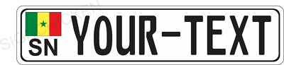 SENEGAL, EURO TAG, BMW, European style License Plate, custom, ANY TEXT ...