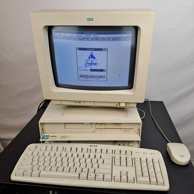 Vintage IBM PS/1 Computer, Monitor, Accessories 2133 Tested & Mostly ...