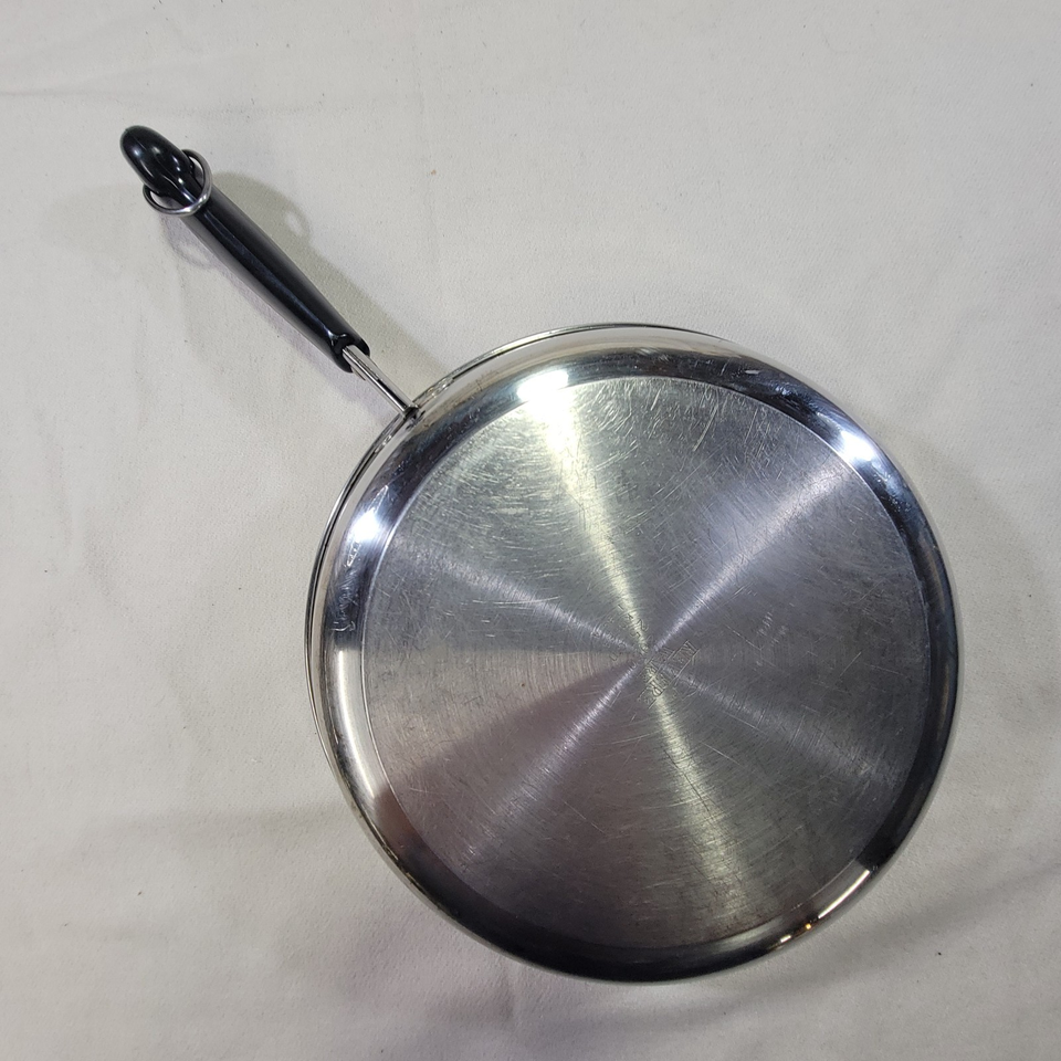 Revere Ware 10” Stainless Steel Skillet Fry Pan Tri Ply Disc Bottom ...