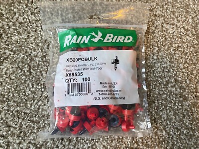 100 Pack New Rainbird - XB20PCBULK - Xeri-Bug Drip Emitter - PC 2.0 GPH ...