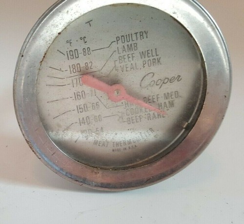 Vintage Cooper Meat Thermometer, temperature range 130 to 190°F Made in ...