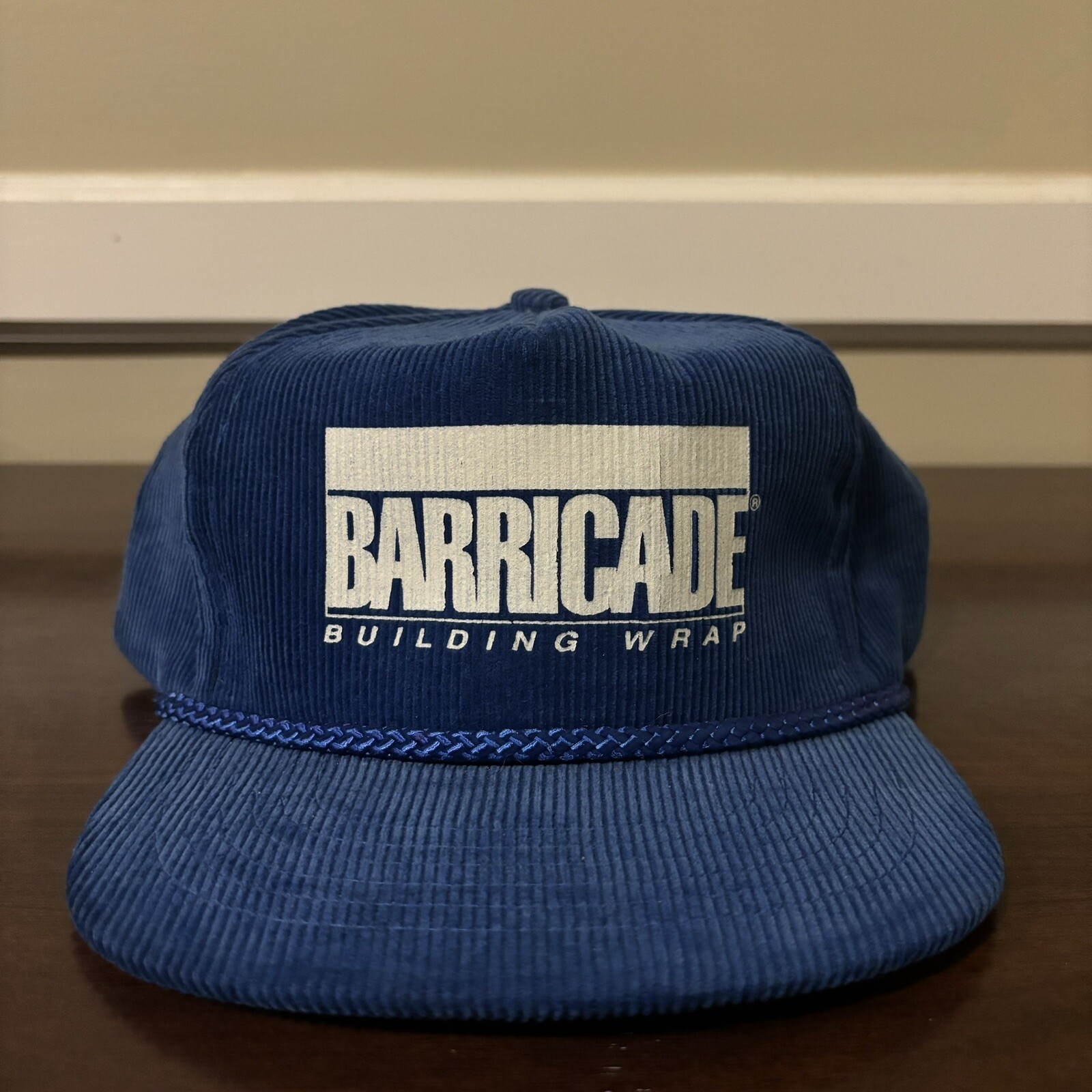 Vintage Barricade Building Wrap Corduroy Hat Cap Snap… - Gem