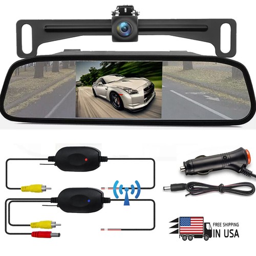 Wireless 4.3" car monitor HD rearview screen backup camera for vehicle ...