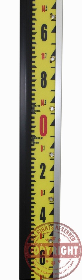 15' LASERLINE DIRECT ELEVATION 10TH LENKER GRADE ROD,TOPCON,SPECTRA ...