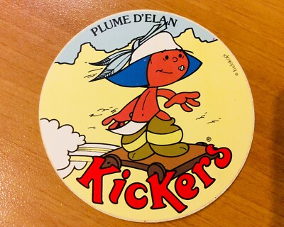 Autocollant sticker bande dessinée KICKERS Plume d'élan SKATE BELOKAPI ...