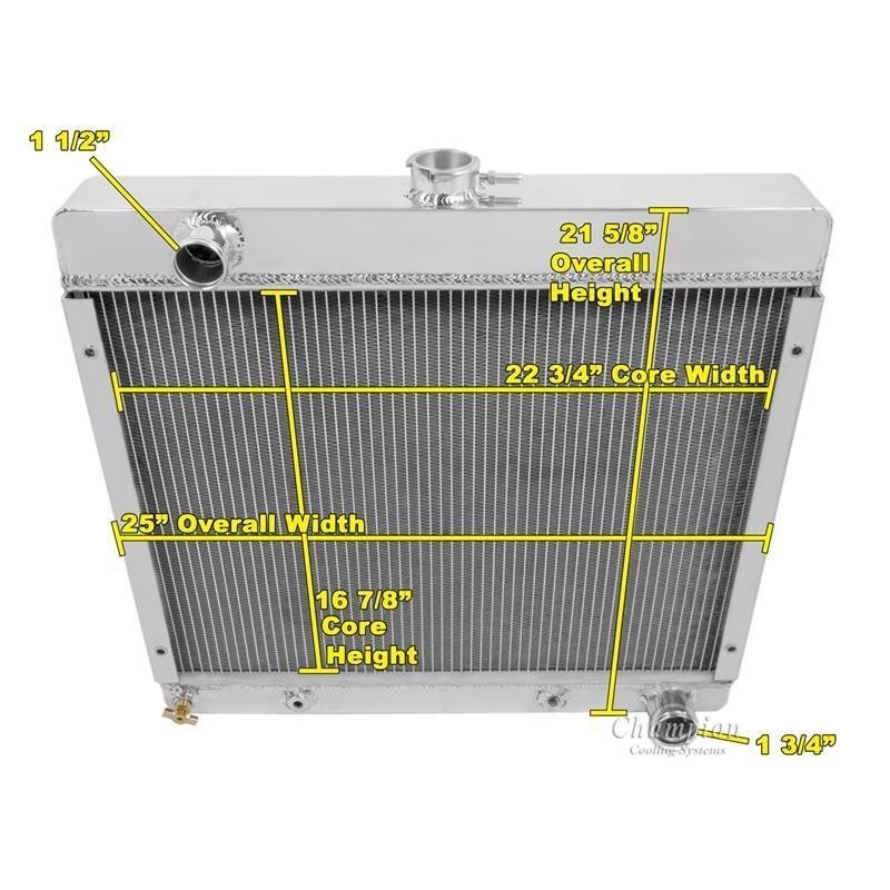 Champion 3 Row Radiator For Dodge Dart Plymouth Duster Valiant + Fan ...