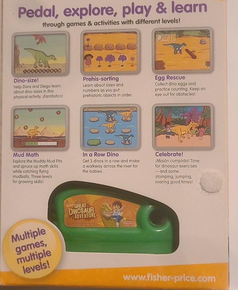 NEW FISHER PRICE DORA THE EXPLORER WITH DIEGO DINOSAURS SMART CYCLE ...