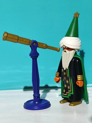 PLAYMOBIL ASTROLOGER TOWER MERLIN MEDIEVAL CASTLE FIGURE TELESCOPE REF ...