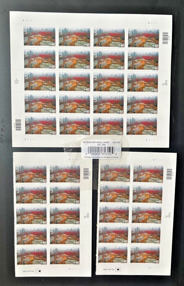 #C138 Acadia National Park 60¢ US Air Mail Stamps - 40 Stamps | FV$24 ...