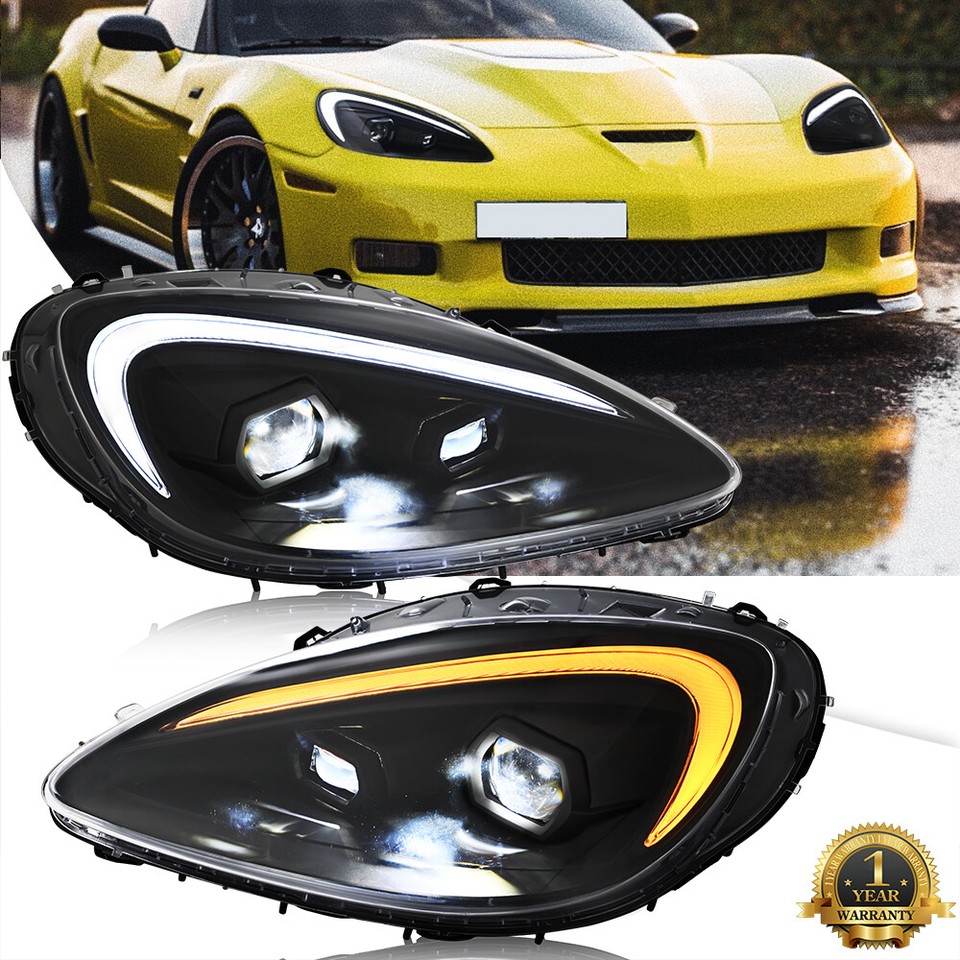 Full LED Headlights For Chevrolet Corvette C6 2005-2013 Head Lamp ...