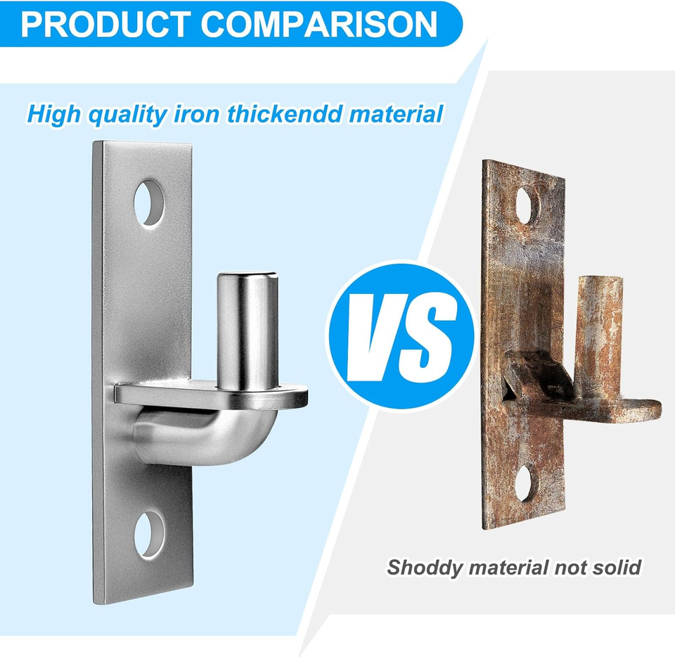 Wall Mount Gate Hinge, Gate Hinges Heavy Duty, 2 Pack Chain Link Fence ...